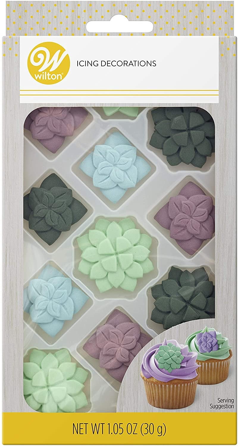 Royal Icing Decorations 8/Pkg-Succulent - Walmart.com