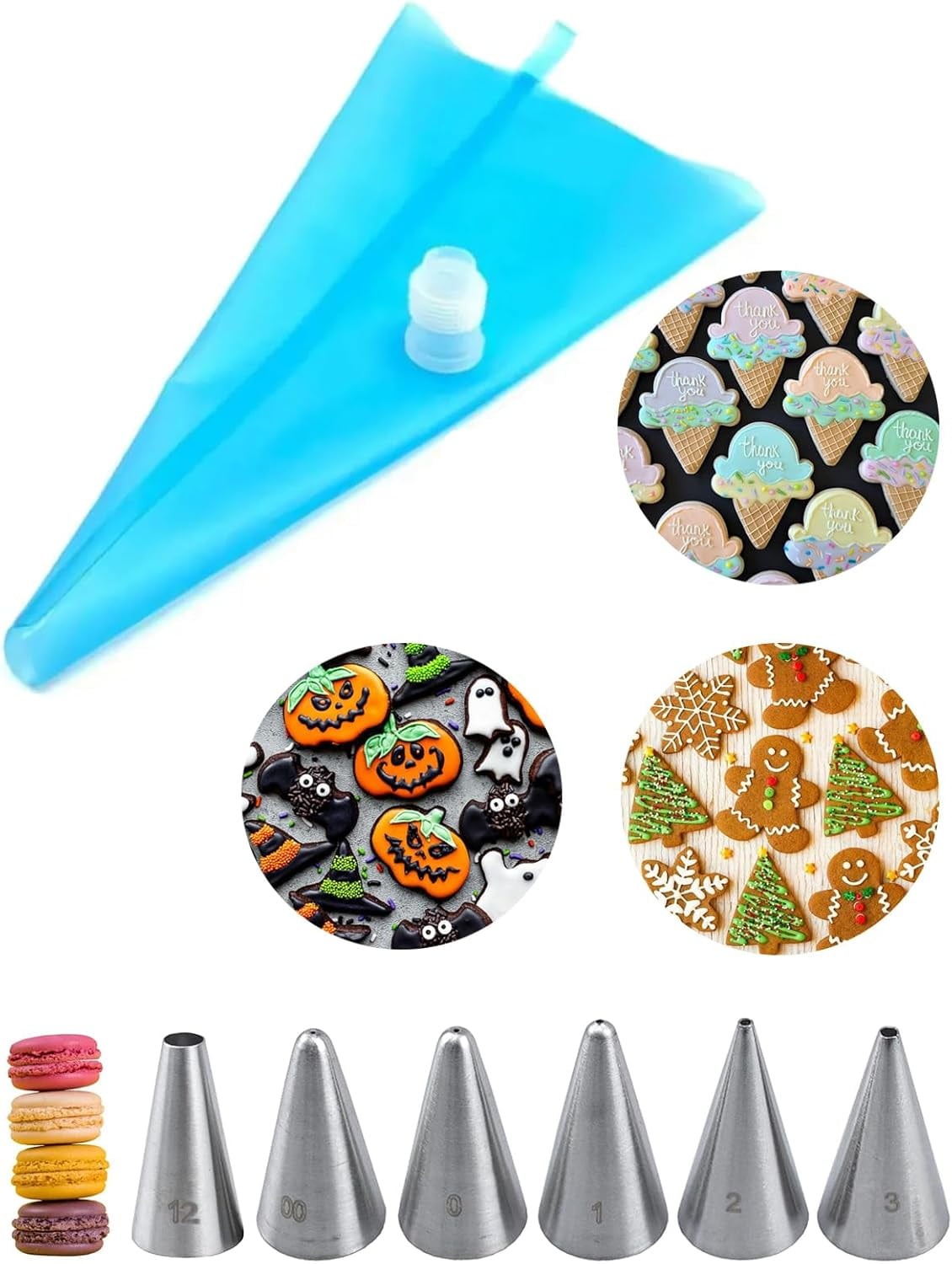Royal Icing Piping Bags and Tips Set with 6 Small Piping Tip for ...