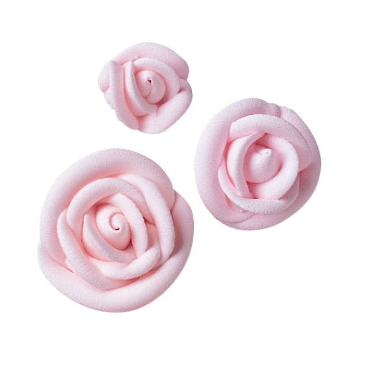 Royal Icing Rose Decorations - Bride's Pink 1.5" (12 pieces) - Walmart.com