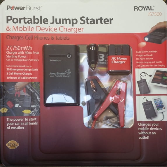 Royal 7500 Powerburst(r) Js7500 Portable Jump Starter & Mobile Device ...