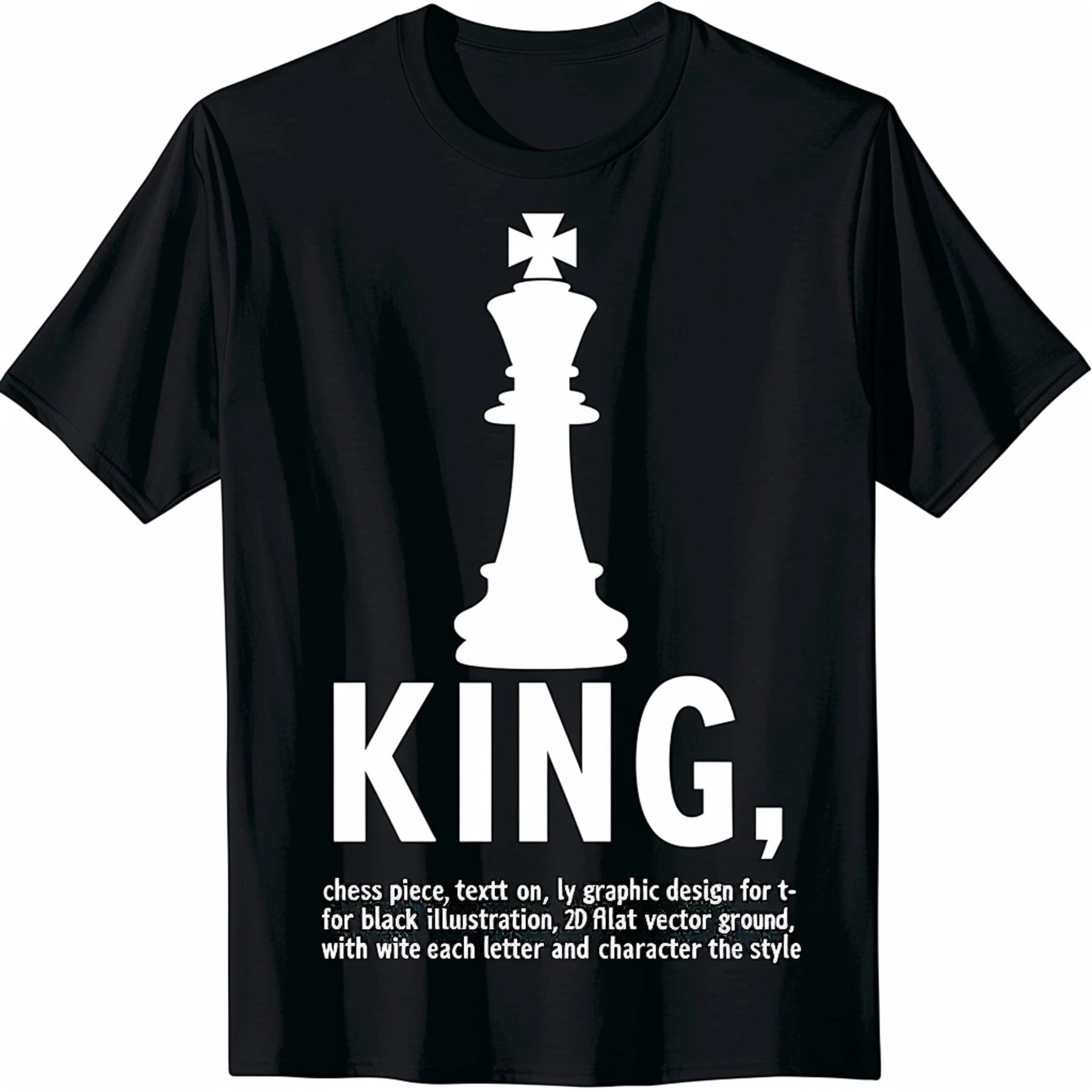 Royal King Chess Piece Graphic Design White Font on Black Background ...
