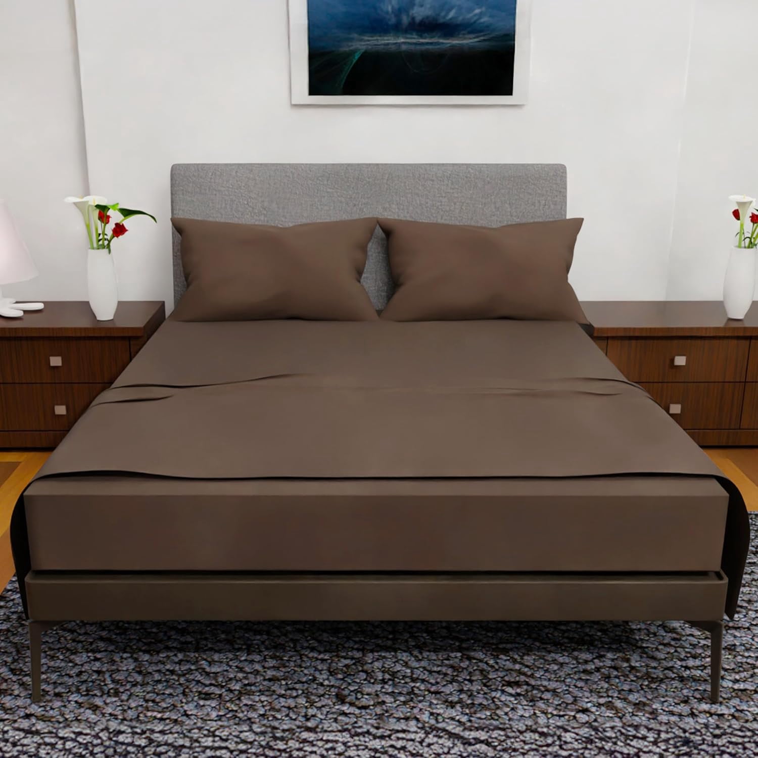 Royal King Size Set - 4 Piece Bedding - Wrinkle , Double Brushed ...