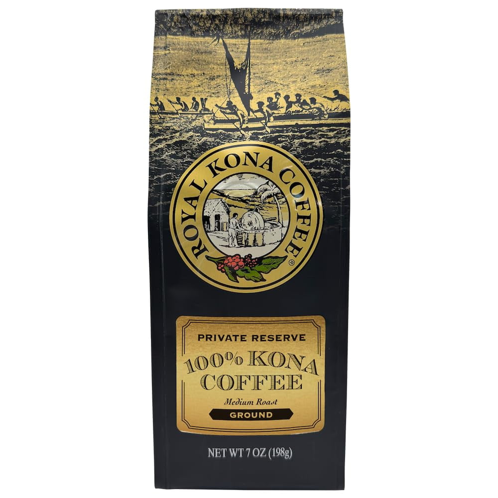 Royal Kona 100% Hawaiian Kona Coffee, Private Reserve Medium Roast, Ground - 7 Ounce Bag ...