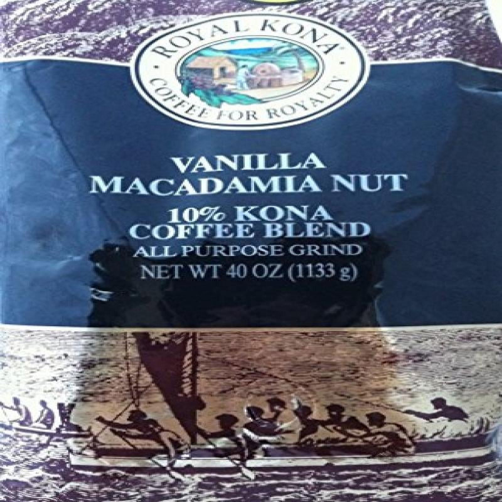Royal Kona Brand Vanilla Macadamia Nut (10% Kona Coffee) 40 Ounces All Purpose Grind - Walmart.com
