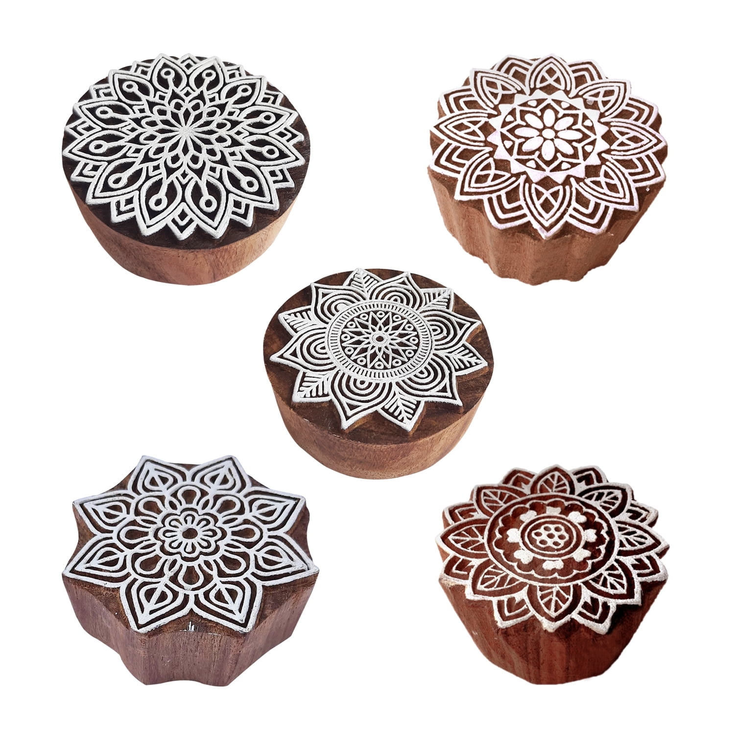 Royal Kraft Mandala Wooden Printing Stamps (Set of 5) Htag2206 ...