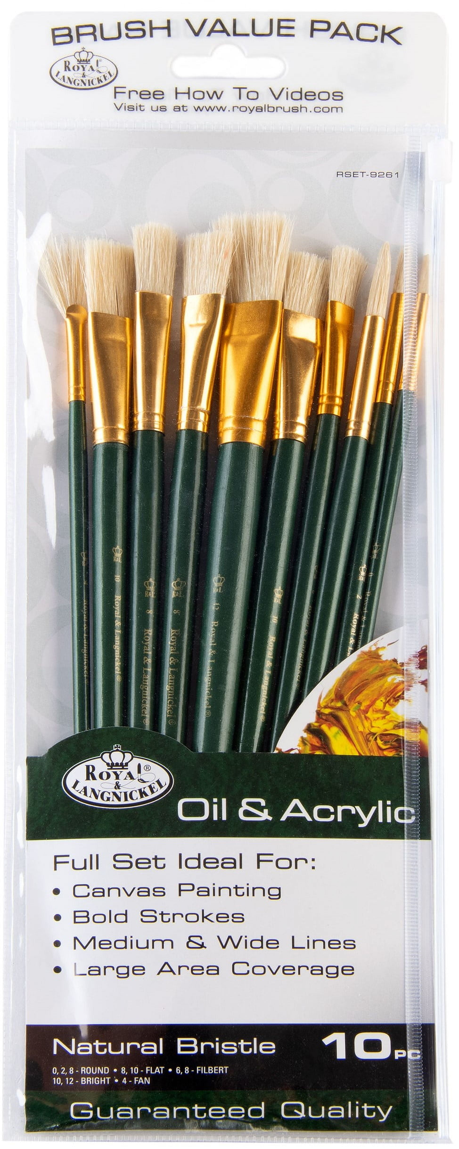 Royal & Langnickel - Assorted Shapes Natural Bristle Long Handle ...