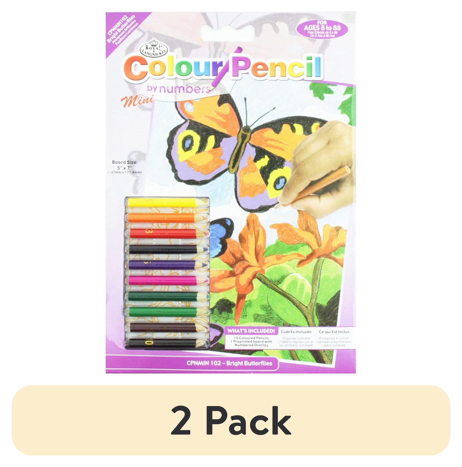 (2 pack) Royal & Langnickel(R) Mini Color Pencil By Number Kit 5"X7 ...