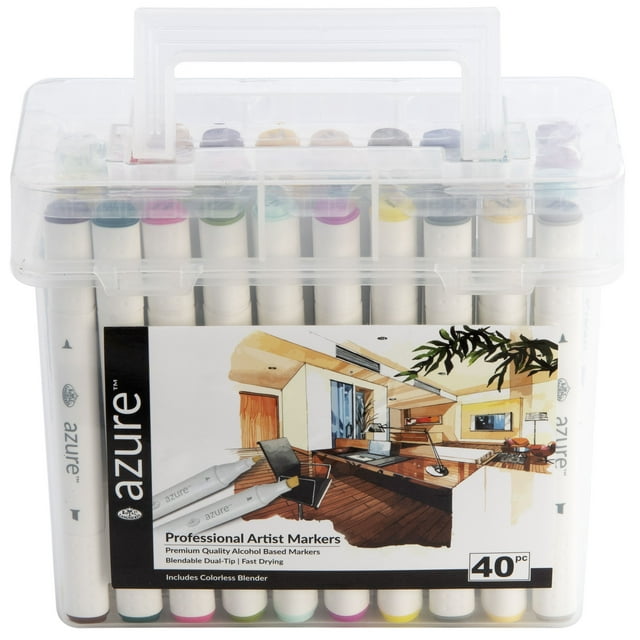 Royal & Langnickel - Azure Dual Tip Alcohol Marker Set 40pc - Basic ...