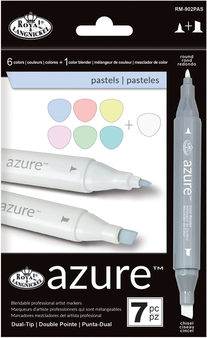 Royal & Langnickel - Azure Dual Tip Alcohol Marker Set 7pc - Pastels ...