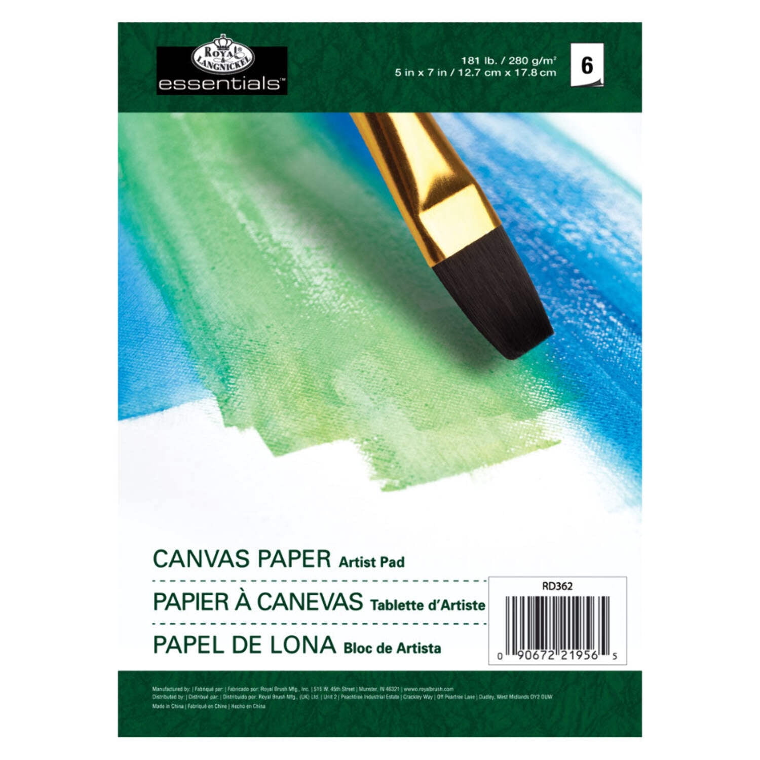 RD362 | 5" x 7" Canvas Paper Artist Pad - Walmart.com