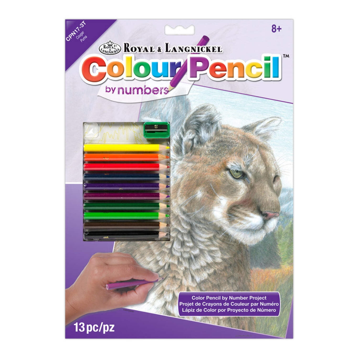 Royal & Langnickel Color Pencil By Number Kit 8.75"X11.75"-Cougar ...