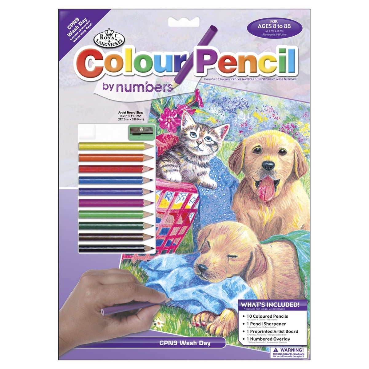 Royal & Langnickel Color Pencil By Number Kit 8.75"X11.75"-Wash Day Fun ...