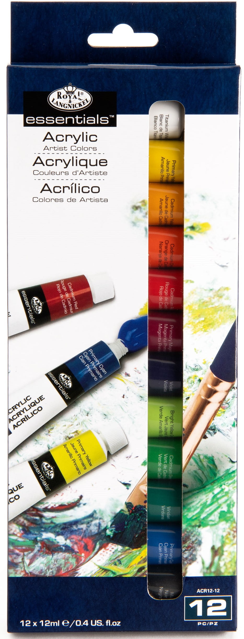 Royal & Langnickel - Essentials 12ml Acrylic Paint Set, 12 Colors ...