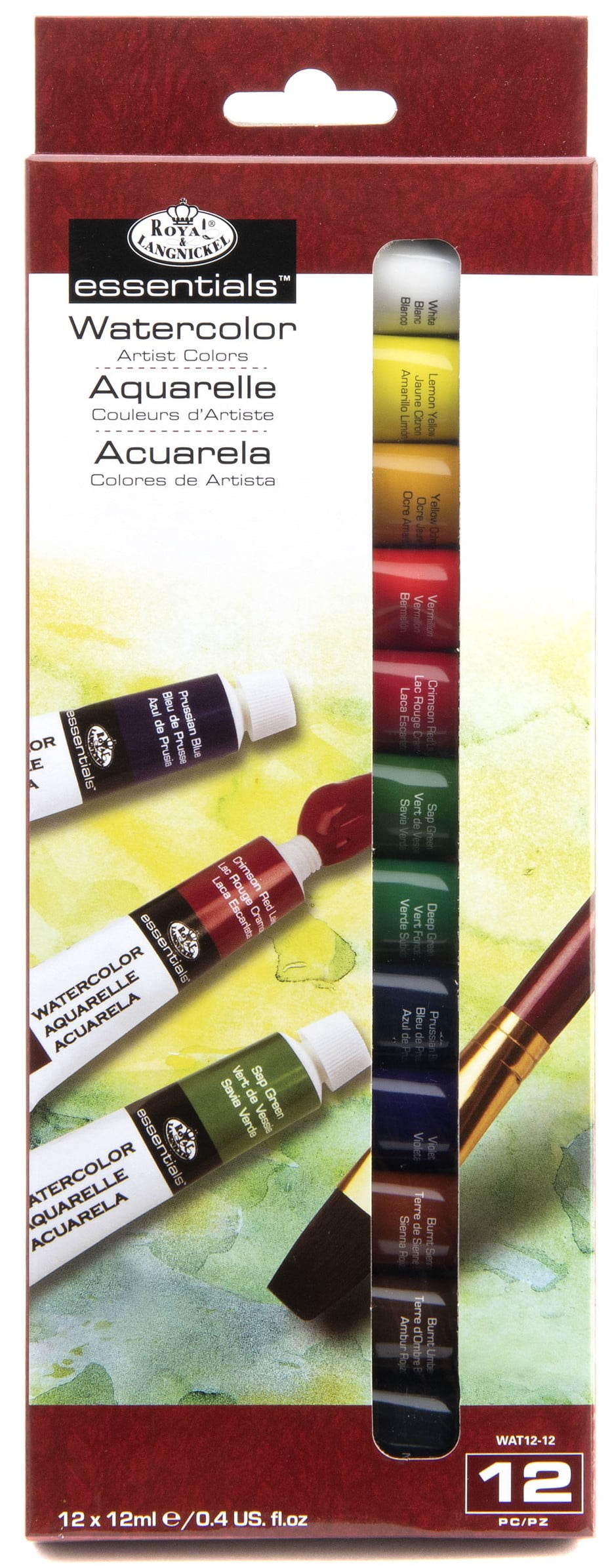 Royal & Langnickel 12-Color Watercolor Paint Set – 12ml Artist Tubes ...