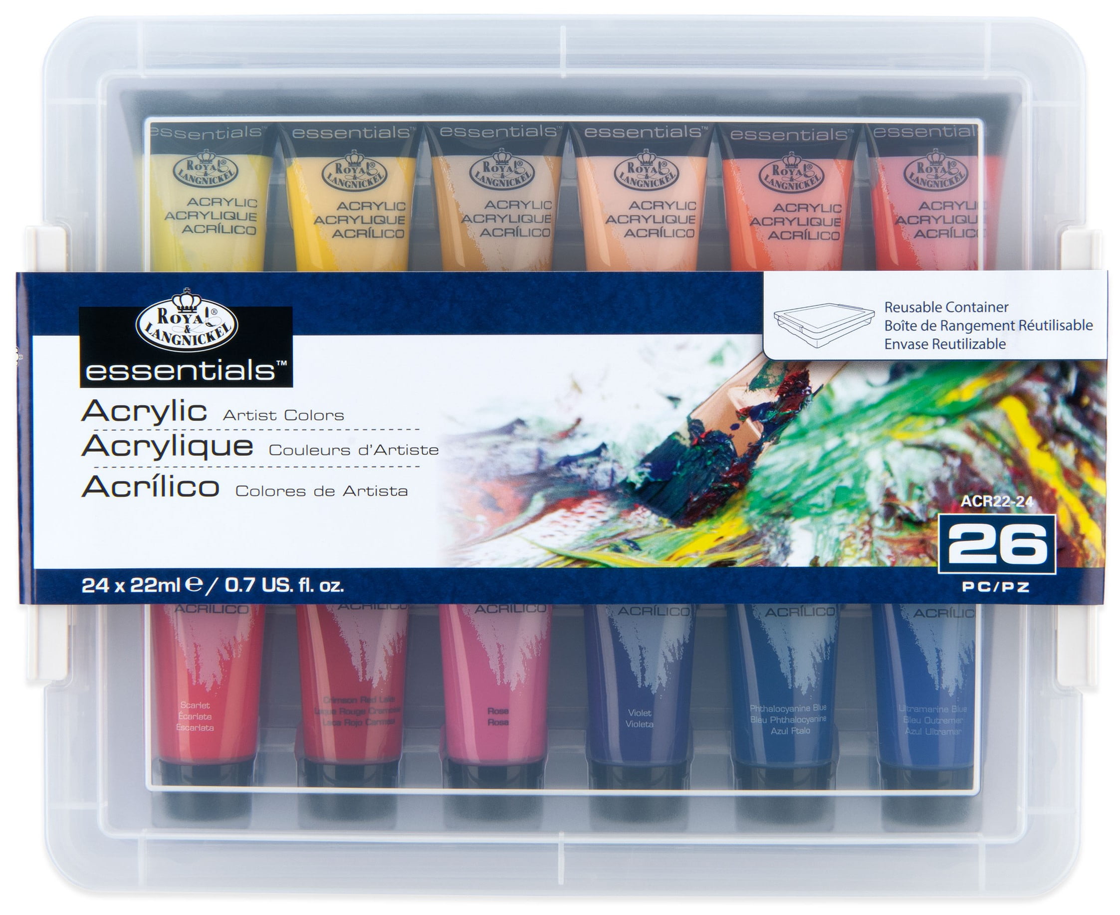 Royal & Langnickel Essentials - 24 22ml Artist Acrylic Paints with 2 ...