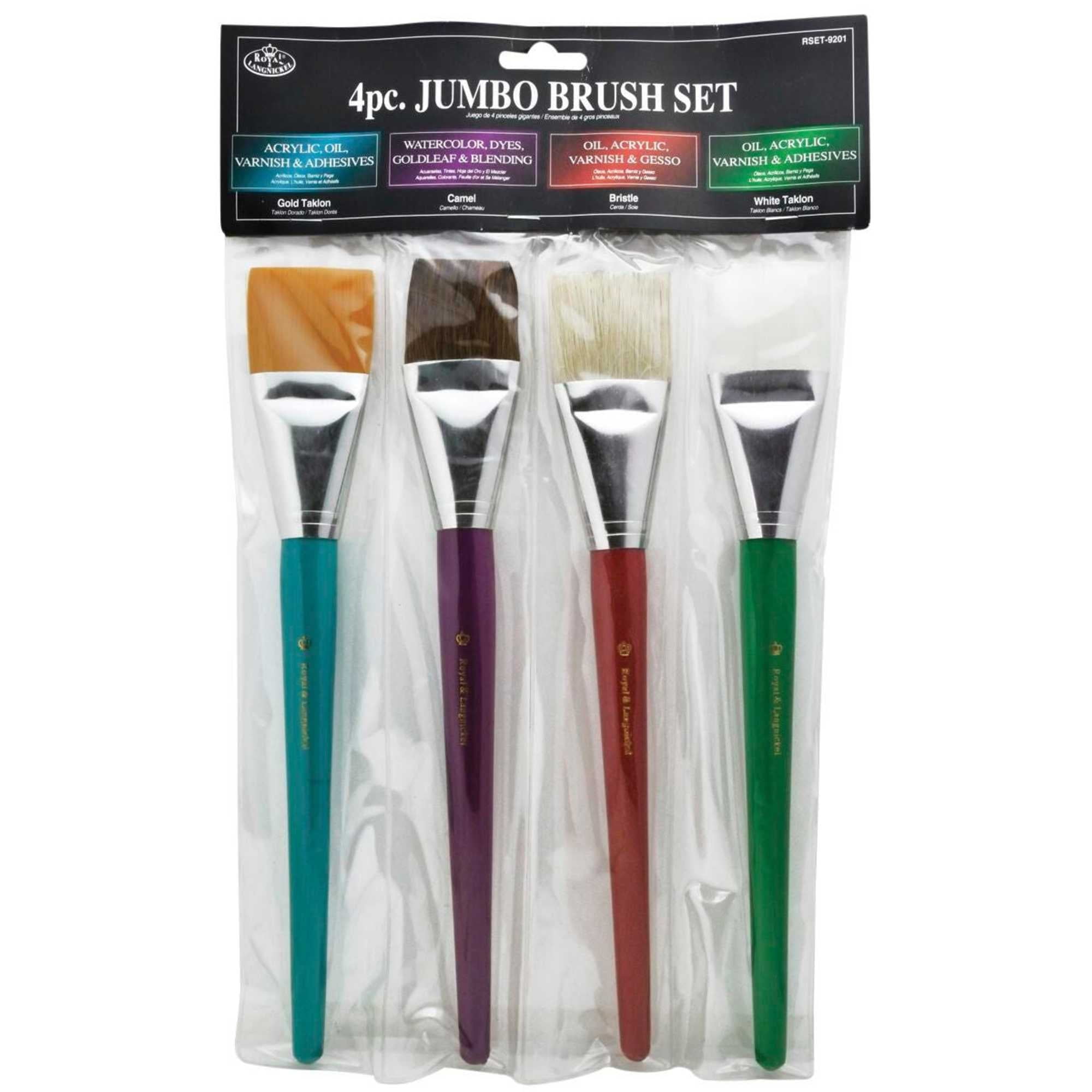 Royal & Langnickel Jumbo Assorted Trim Paint Brush Set, Assorted Color ...