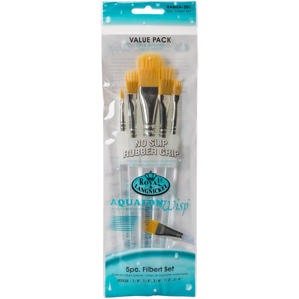 Royal & Langnickel(R) Aqualon Filbert Wisp Brush Set-5/Pkg - Walmart.com