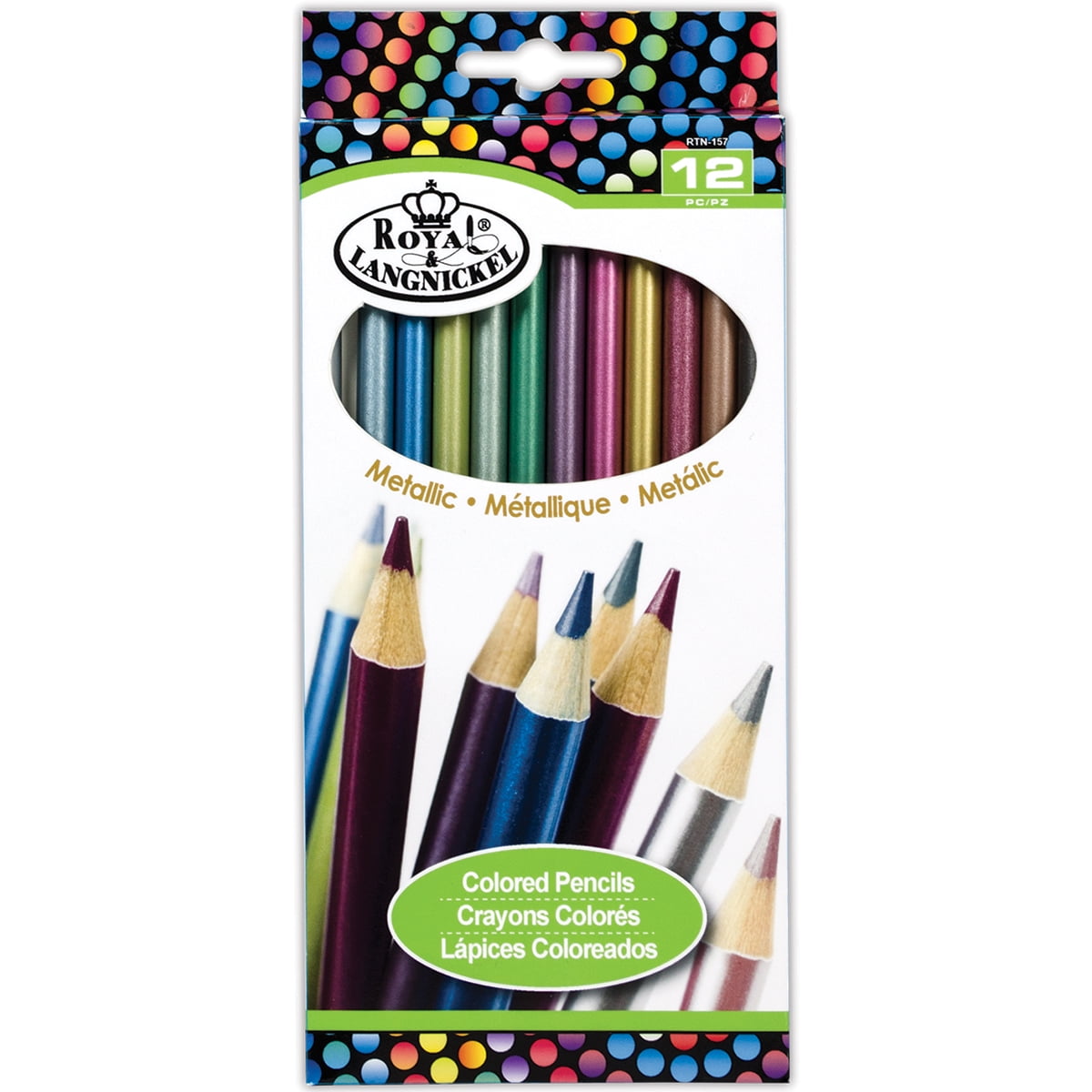 Royal Langnickel Artist Art Blending Set - Metallic Colored Pencils, 12 ...