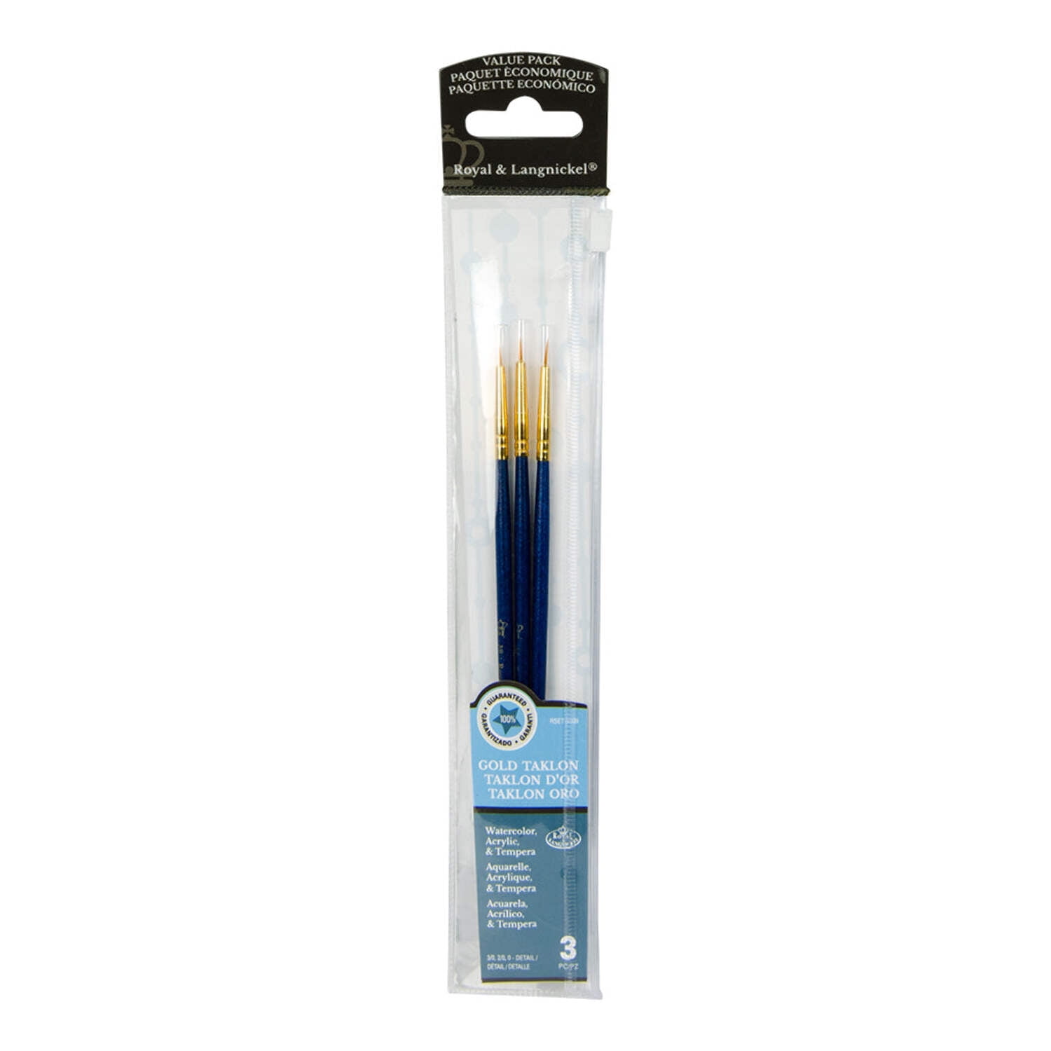 RSET-9109 | 3pc Golden Taklon Detail Brush Set - Walmart.com