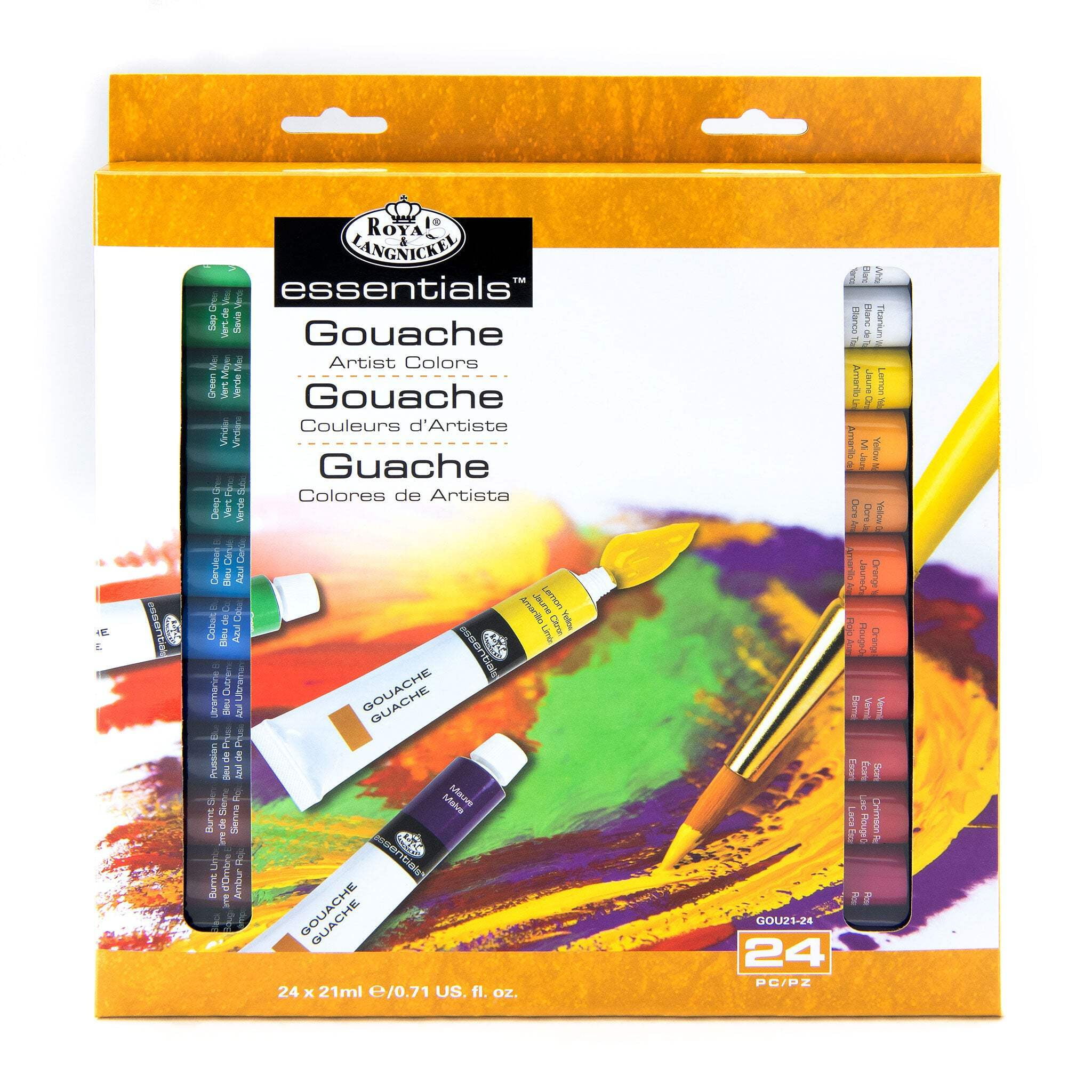 Royal Brush Artist's Gouache Acrylic Paints Art Set, 21ml, 24/Pkg ...
