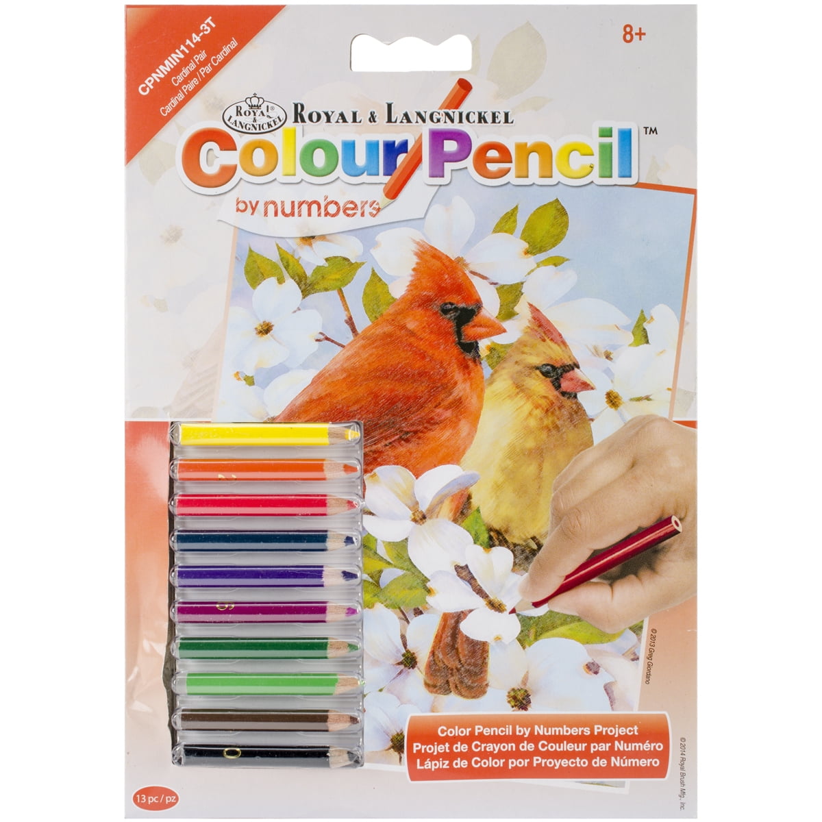 Royal & Langnickel(R) Mini Color Pencil By Number Kit 5"X7"-Cardinal ...