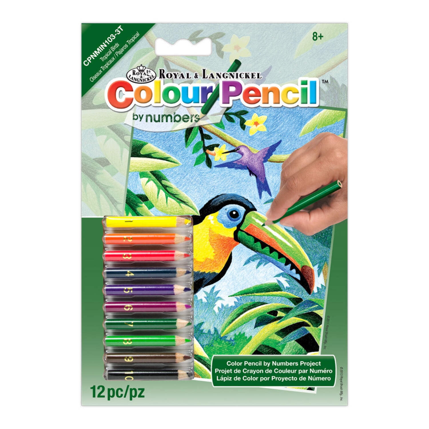 Royal & Langnickel(R) Mini Color Pencil By Number Kit 5"X7"-Tropical ...