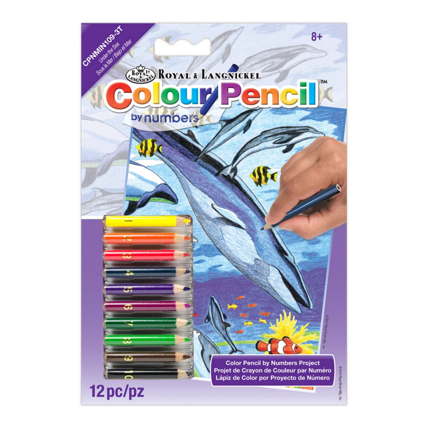 CPNMIN-109 | Colour Pencil by numbers™ 12pc 5" x 7" Under the Sea ...