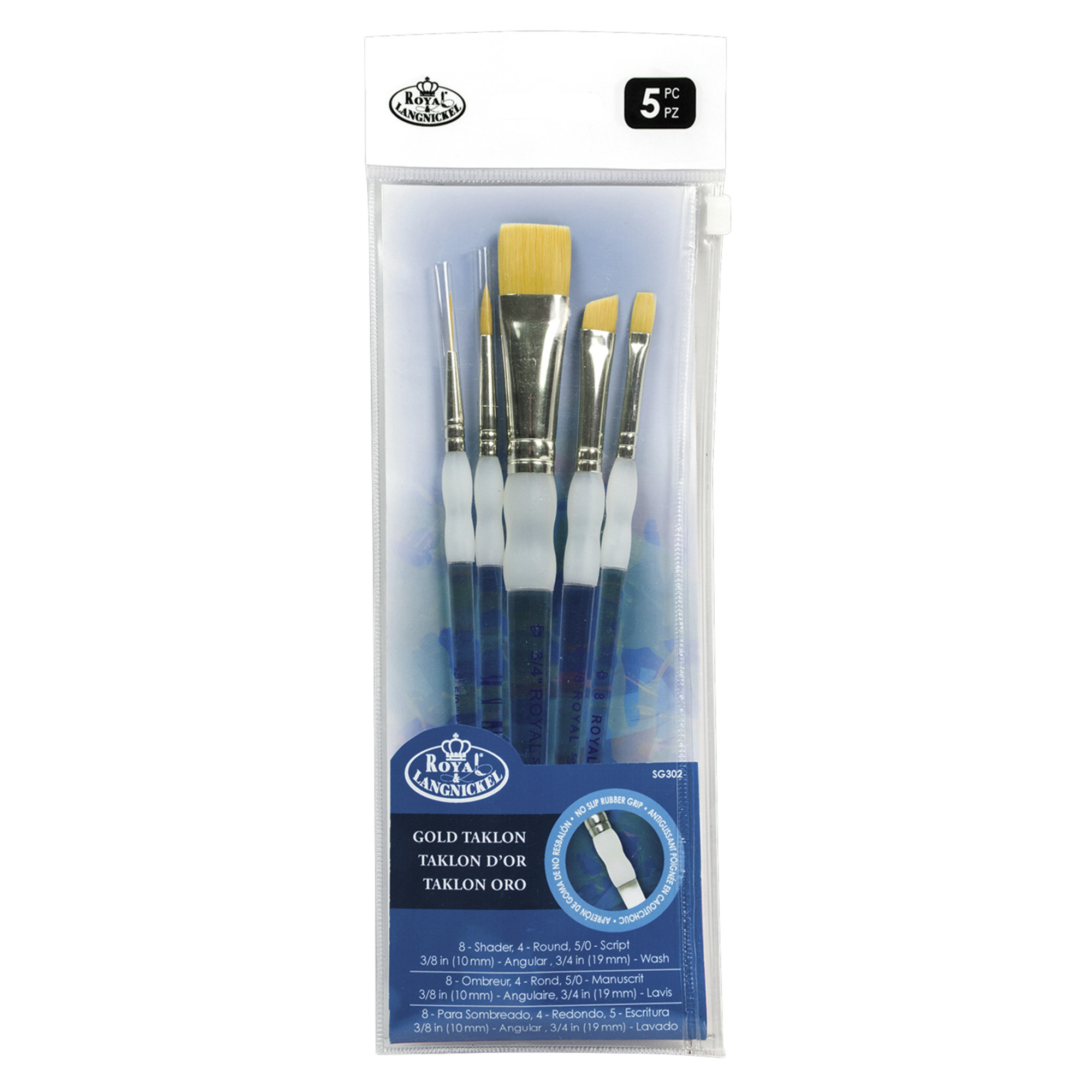 Taklon Angular Paintbrush Set: White, 4 pack - Walmart.com