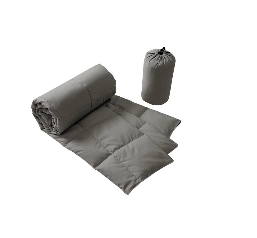 Royal Luxe Packable Down Throw with Storage Bag, 60" X 70"- Gray ...