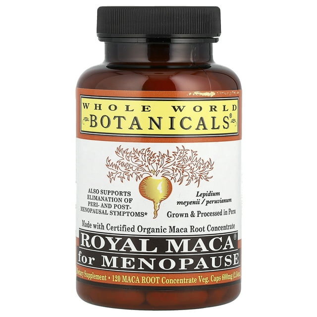 Royal Maca® Organic Peruvian Root Capsules for Menopause, 500mg (120 ct ...