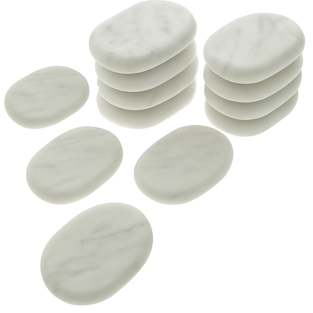 Royal Massage Premium White Marble Cold Massage Stones – Set of 12 Oval ...