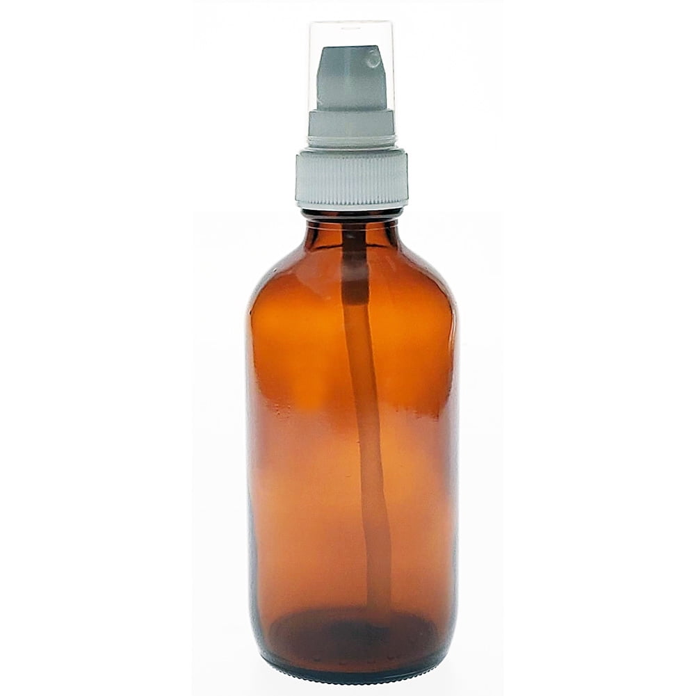 Royal Massage Glass Empty Massage Oil Bottle With Spray Pump Amber 4oz