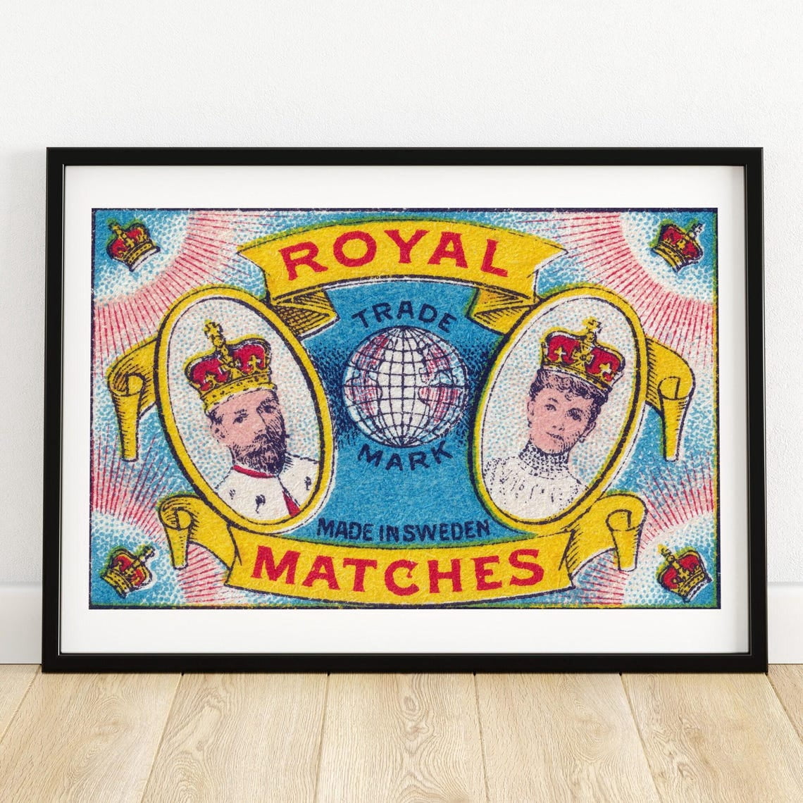 Royal Matches - Matchbox Print - Aesthetic Wall Art - Vintage Swedish ...