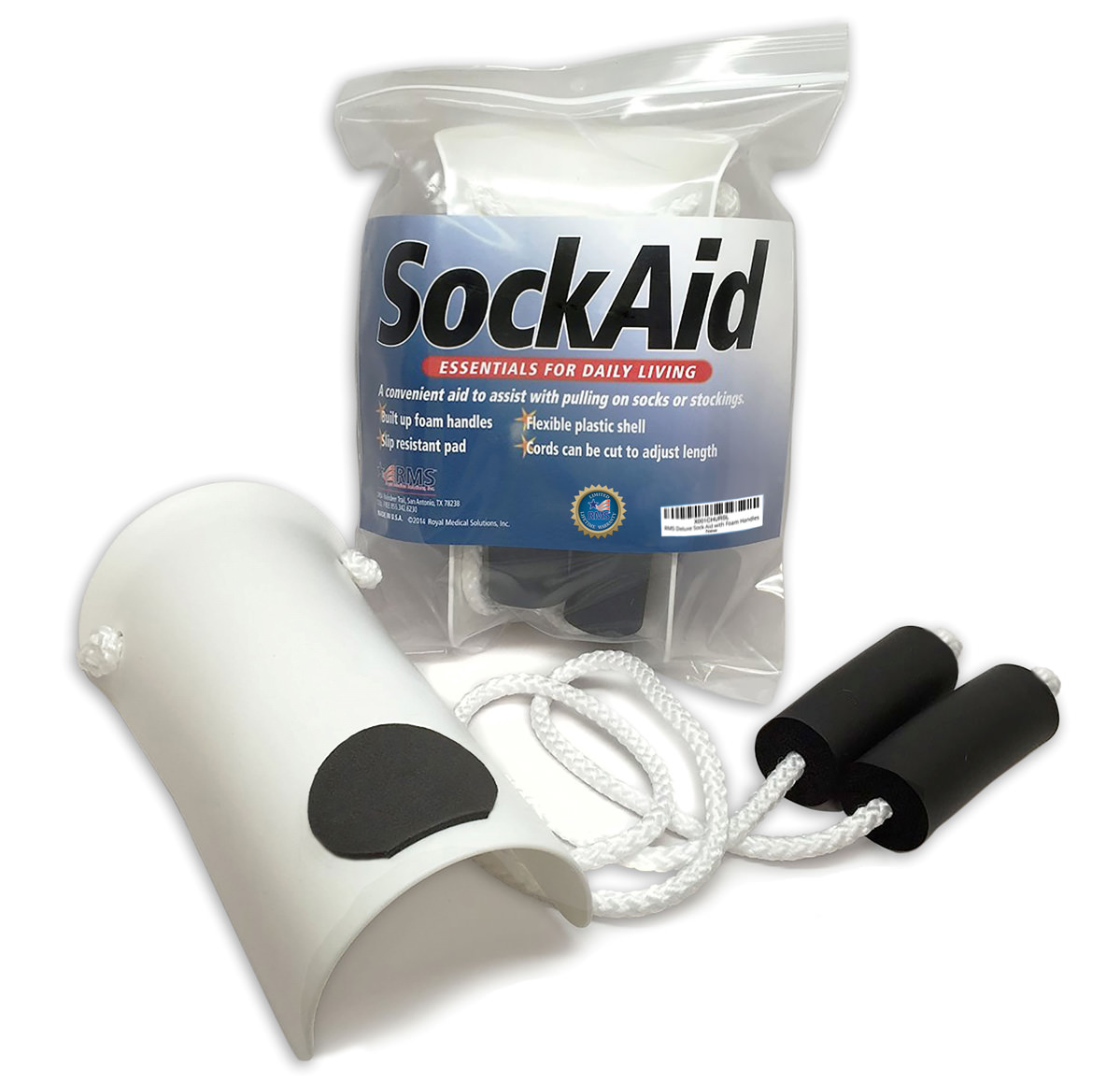 FabLife deluxe formed sock aid, two handles with foam grip - Walmart.com
