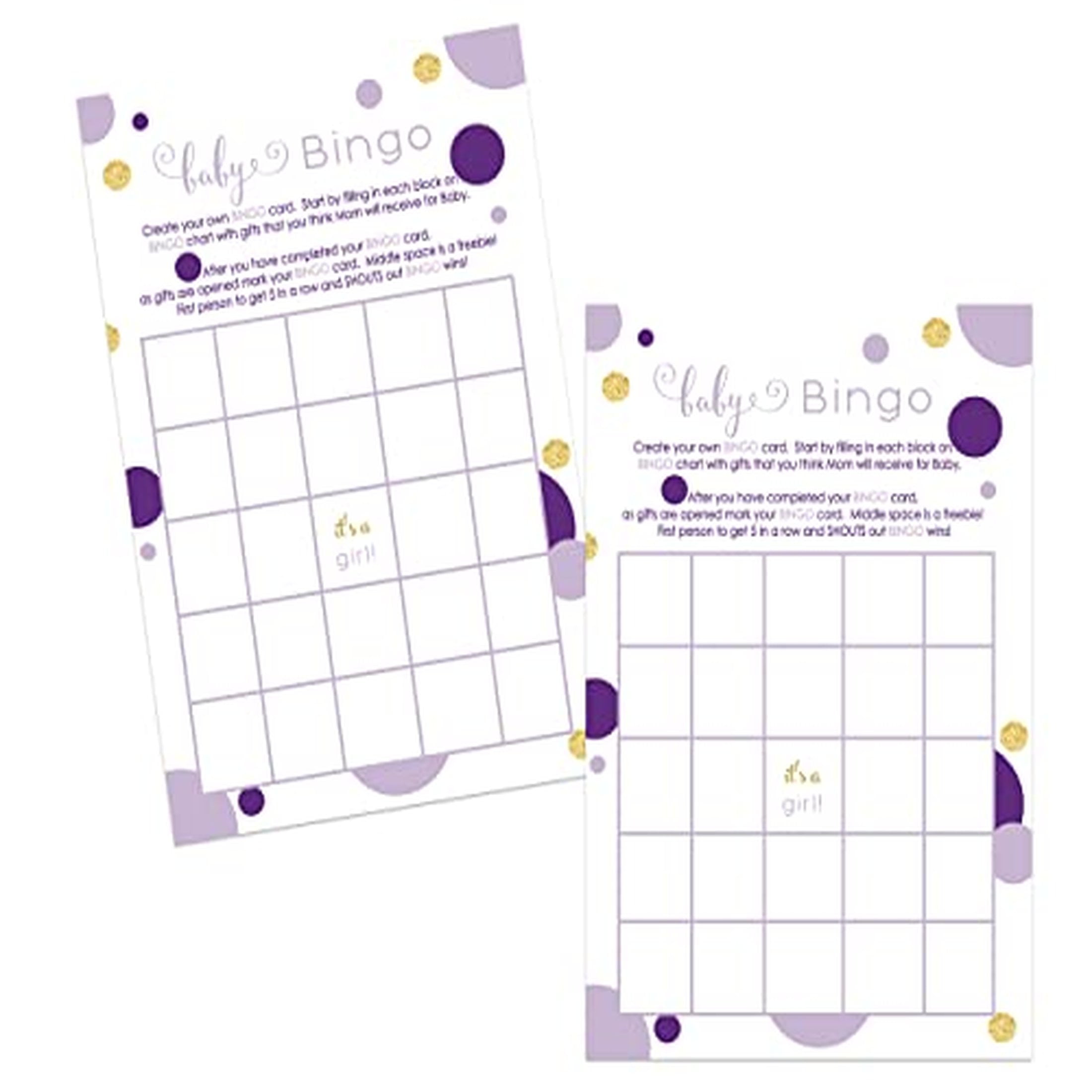 Royal Mermaid Baby Shower Bingo Cards - 25 Pack of 4x6 Blank Game Cards ...