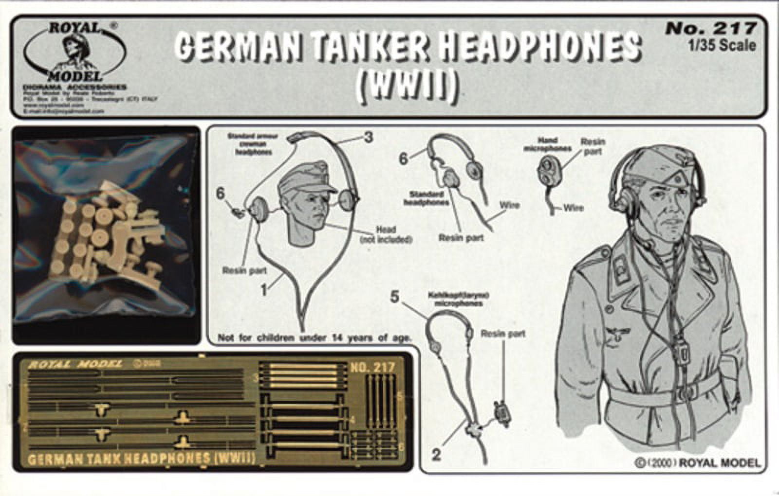 Royal Model 1:35 German Tank Ear-Phones-WWII - PE Resin Figure ...