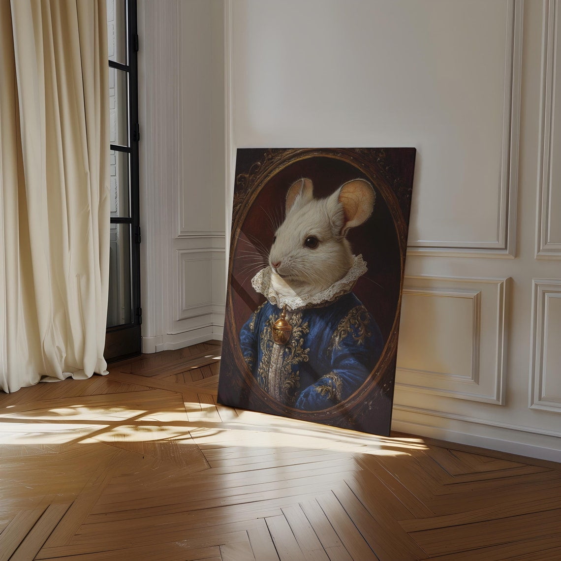 Royal Mouse Portrait - Blue Robe & Gold Accents - Vintage Whimsical ...