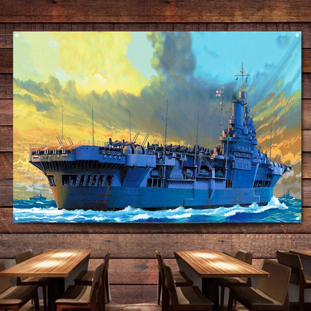 Royal Navy Aircraft Carrier Victorious Battleship Wall Art Banners ...