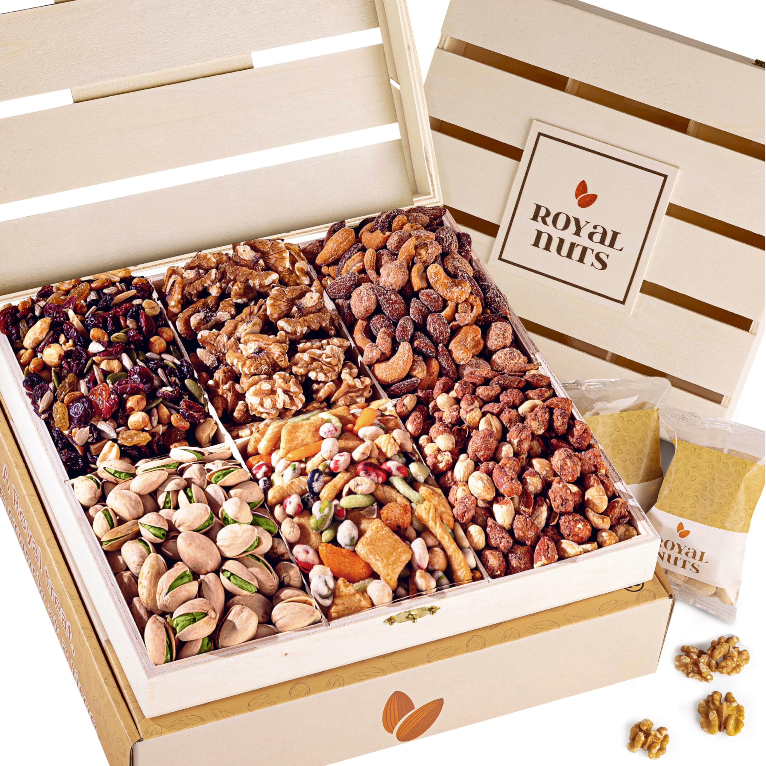 Royal Nuts Gift Basket TGF4 - Gourmet Mixed & Assorted Nuts in Reusable ...