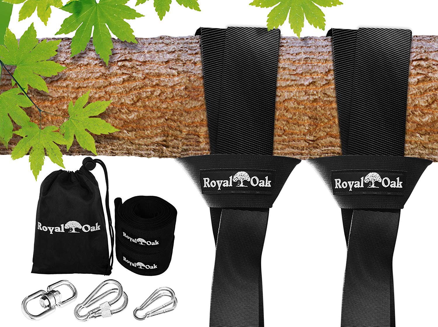 Royal Oak 4FT Tree Swing Straps, Holds 2200lbs, Heavy Duty Carabiner ...