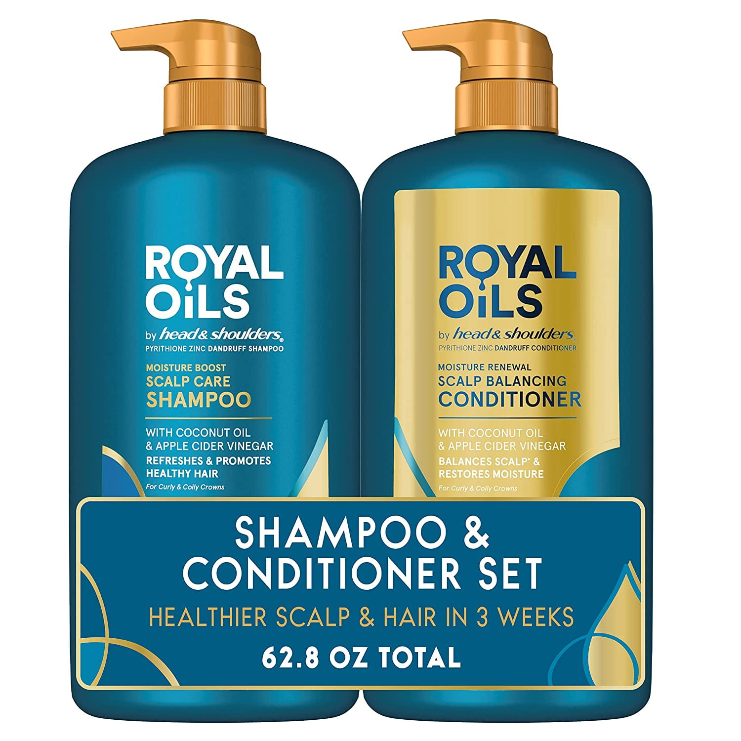 Royal Oils Dandruff Shampoo and Conditioner Set, Coconut Oil & Apple ...