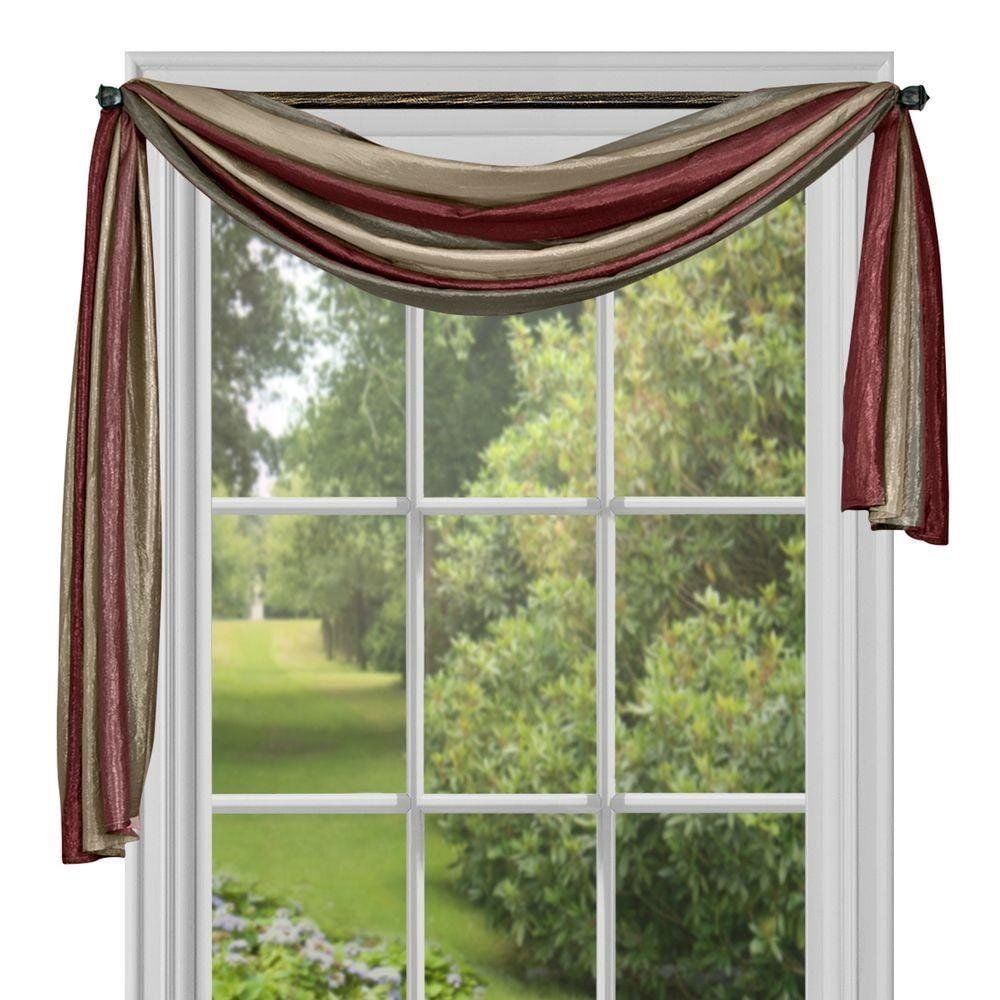 Royal Ombre Crushed Semi Sheer Window Curtain Scarf Treatment ...