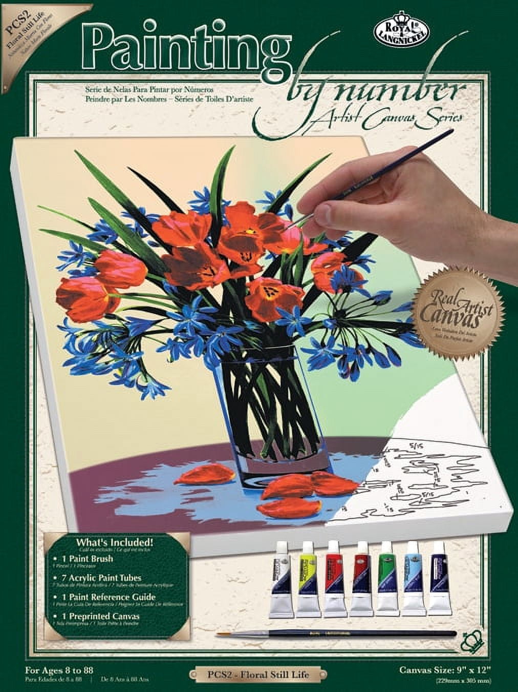 Royal Paint By Number Kit Artist Canvas Series 9"X12"-Floral Still Life ...