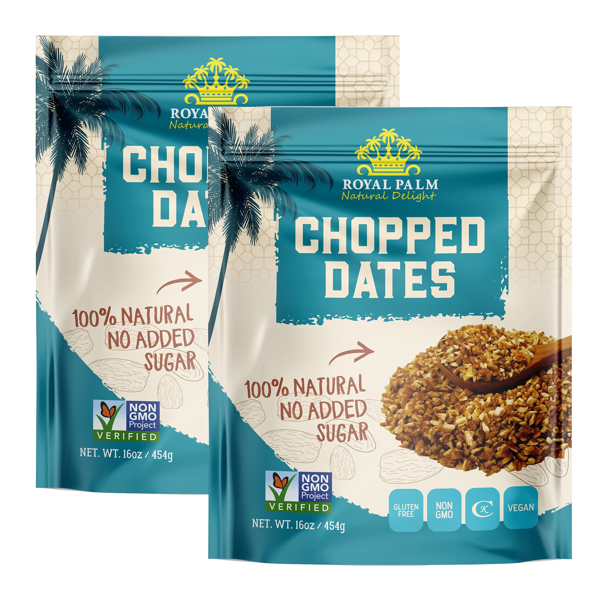 Royal Palm Chopped Dates RRF12 for Baking, 16oz (Pack of 2) - 100% ...