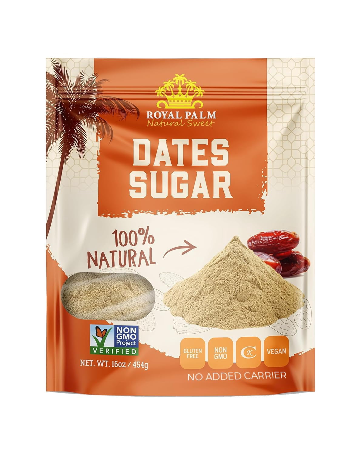 Royal Palm Pure 100% GGA1 Date Sugar 1 LB | 100% Natural Sweetener | No ...
