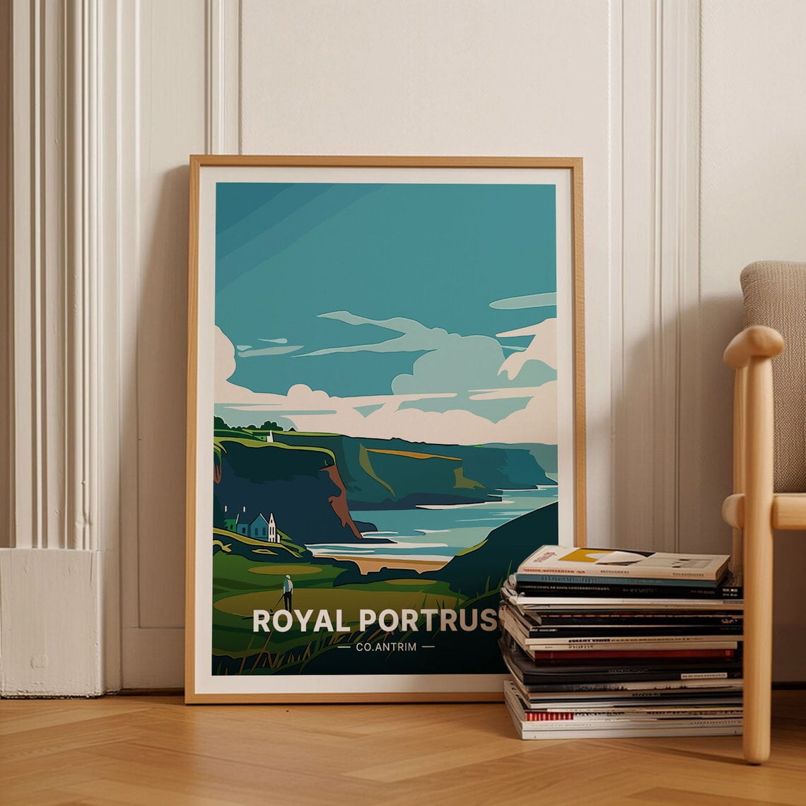 Royal Portrush Ireland Travel Poster, Golf Course Art, Wild Atlantic ...