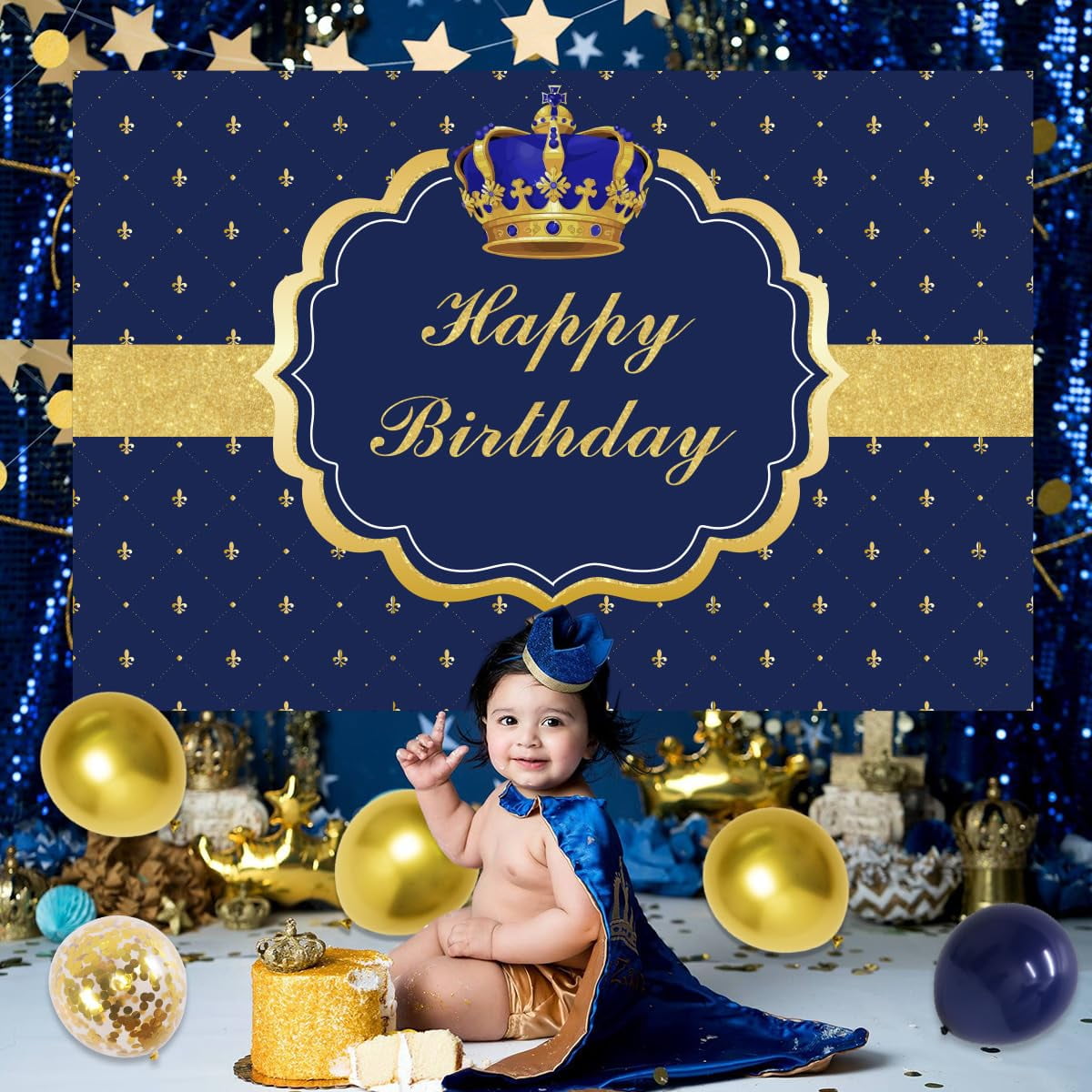 Royal Prince Birthday AJH3 Decorations for Boy Royal Blue Balloon ...