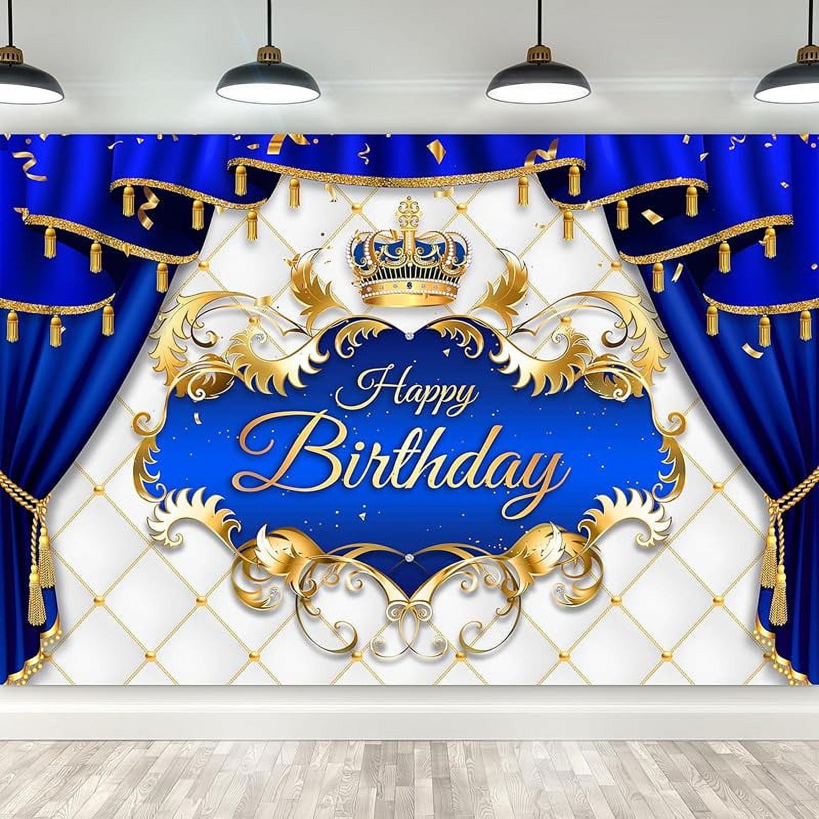 Royal Prince Birthday Party Cool Backdrop Feet Blue Gold Little Prince ...