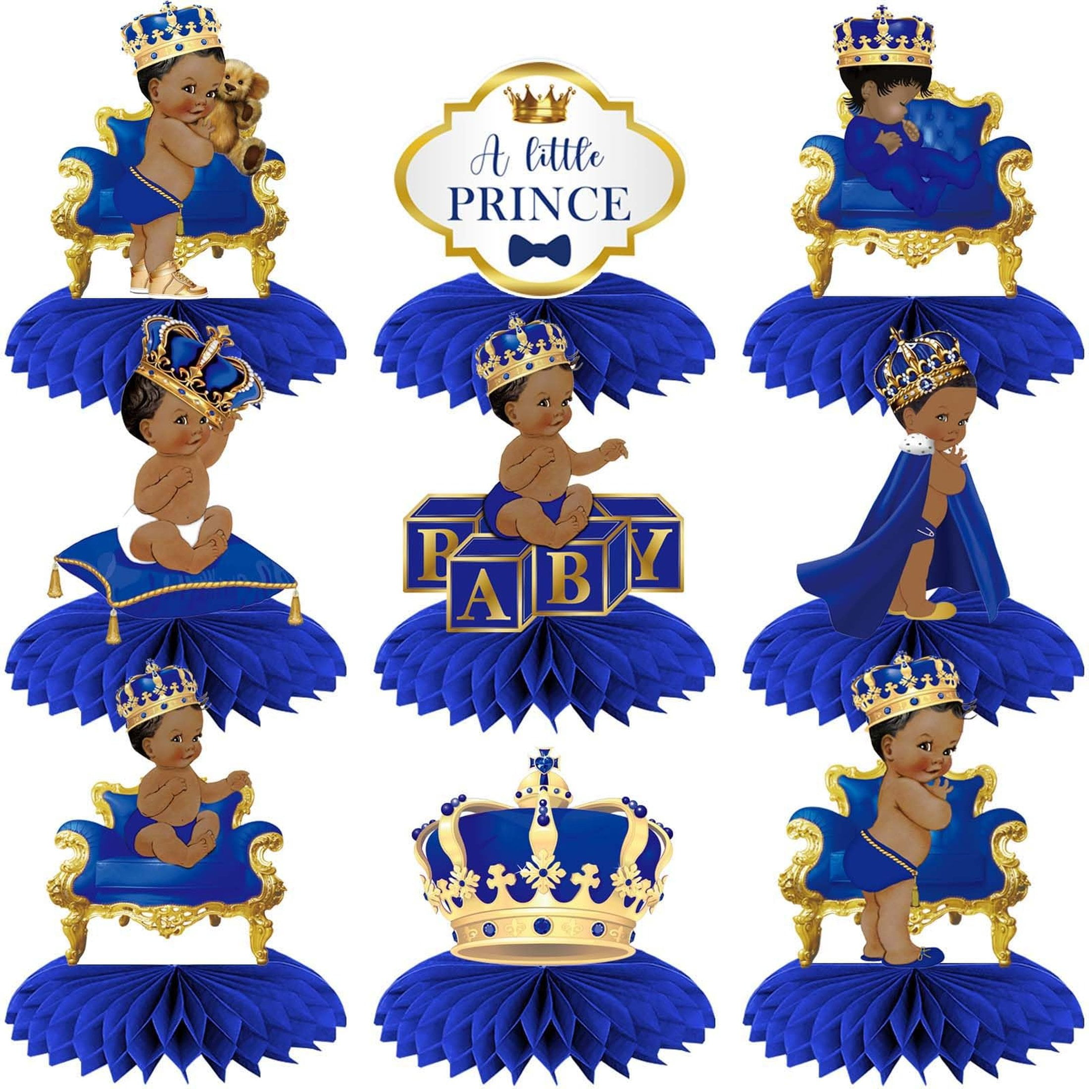 Royal Prince Honeycomb Table Toppers - Little Prince Baby Shower ...
