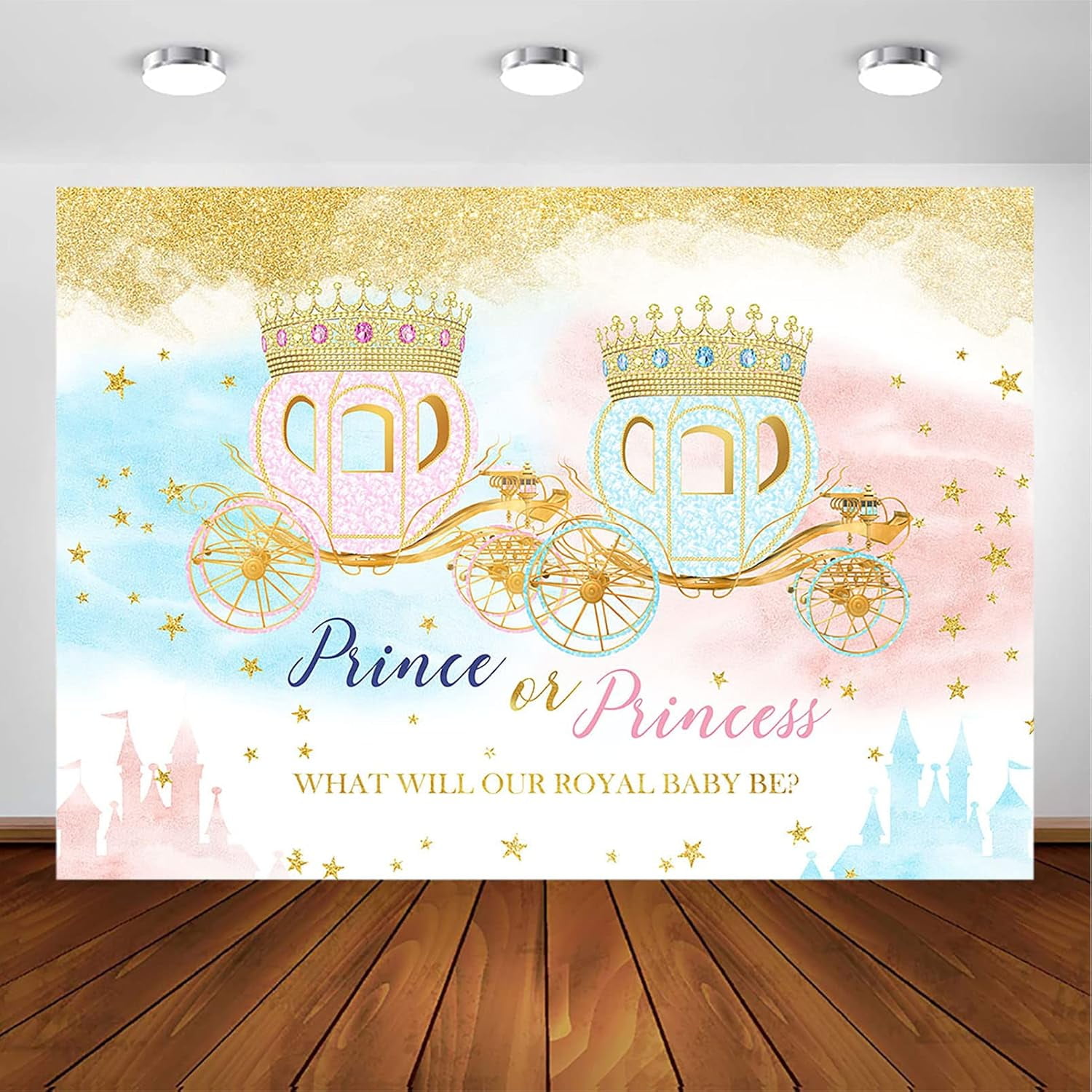 Royal Prince or Princess Gender Reveal Backdrop for Fairytale Themed ...